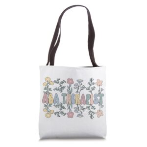 groovy applied behavior analysis therapy flowers tote bag