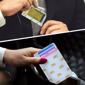 OTVEE Funny Welsh Corgi Slim Minimalist Wallet Rfid Blocking Card Wallets PU Leather Front Pocket Wallets