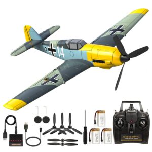 remote control rtf airplane, 4 channel 6-axis gyro park flyer rc plane bf109, ww2 warbird aircraft toy gift for adults & kids