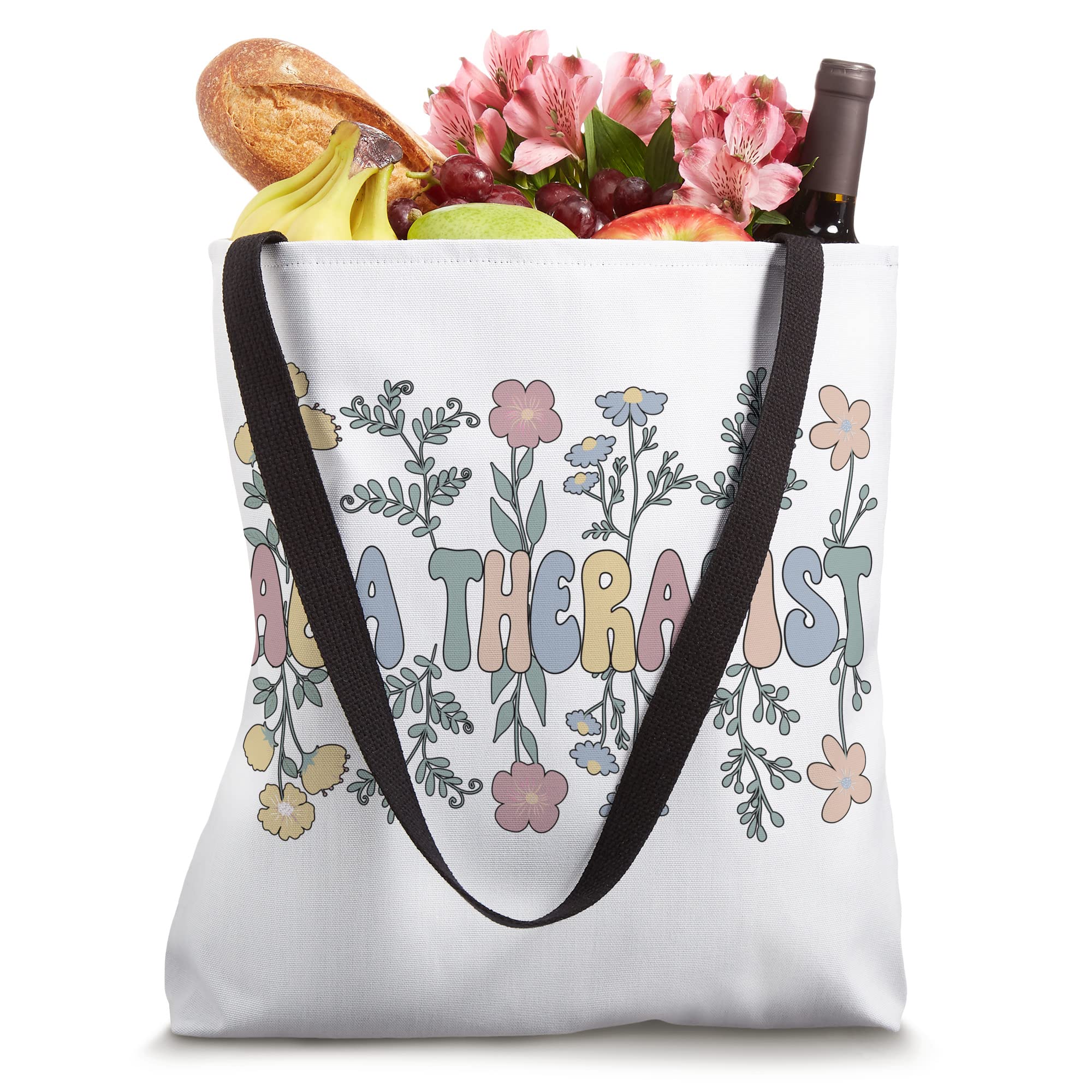 Groovy Applied Behavior Analysis Therapy Flowers Tote Bag