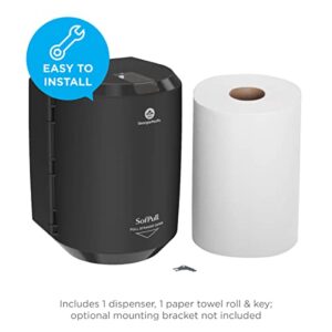 SofPull Centerpull Junior Paper Towel Dispenser Starter Kit by GP PRO, 58009B, 1 Black Dispenser (58008B) and Paper Towel Roll (28125)