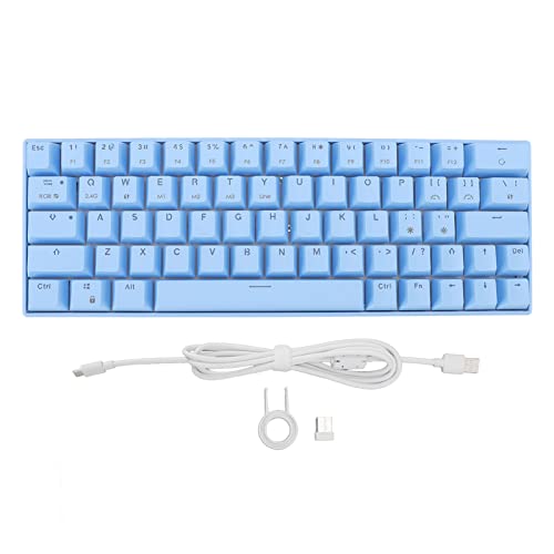 Yoidesu Wireless Mechanical Gaming Keyboard, Blue 64 Keys Wireless RGB Backlight Mechanical Keyboard 3 Modes 2.4G/BT 3.0, 5.0/Type c Wired Gaming Keyboard(Brown Switch)