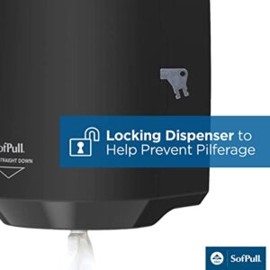 SofPull Centerpull Junior Paper Towel Dispenser Starter Kit by GP PRO, 58009B, 1 Black Dispenser (58008B) and Paper Towel Roll (28125)