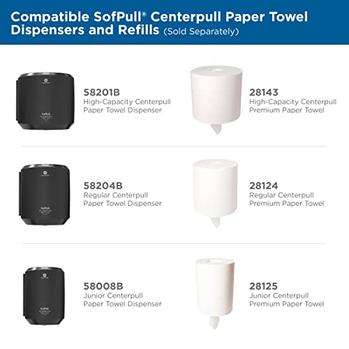 SofPull Centerpull Junior Paper Towel Dispenser Starter Kit by GP PRO, 58009B, 1 Black Dispenser (58008B) and Paper Towel Roll (28125)