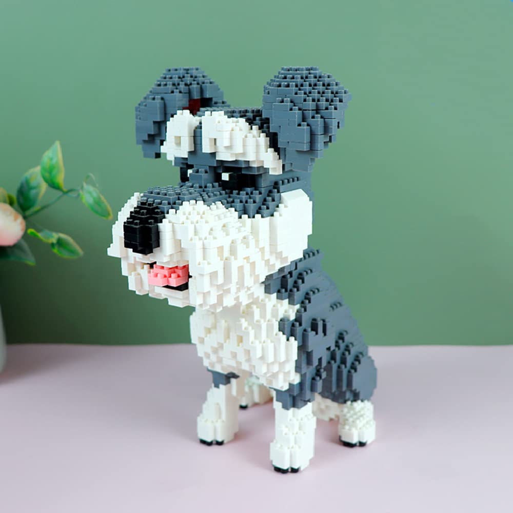 Building Block Animal Dog Schnauzers Tiny Mini Block Dogs Building Animal Set DIY 3D Block Toy Building Blocks for Kids Or Adult 2100 Pieces