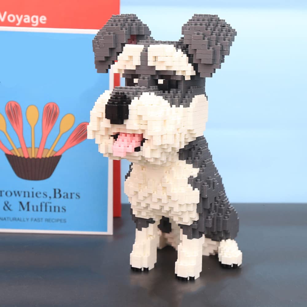 Building Block Animal Dog Schnauzers Tiny Mini Block Dogs Building Animal Set DIY 3D Block Toy Building Blocks for Kids Or Adult 2100 Pieces