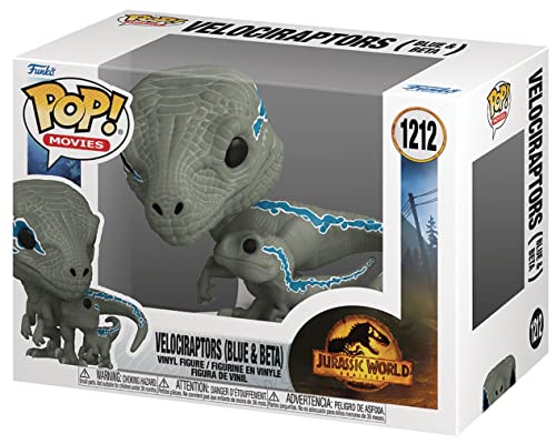 POP Jurassic World Dominion - Blue & Beta [Velociraptor] Funko Vinyl Figure (Bundled with Compatible Box Protector Case), Multicolor, 3.75 inches