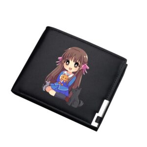 anime unisex purses students kawaii id card holder pu leather short wallet cartoon money bag clutch(6)