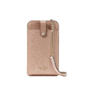 kaste spade shimmy glitter boxed north south tab crossbody phone wallet rose gold