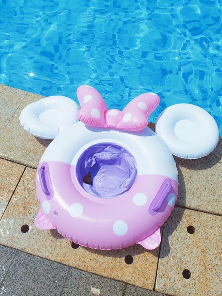 Umbresen Baby Swimming Float, Inflatable Swim Ring Cute Floaties with Seat and Handle Pool Floats Toys Fun Water Raft Lounge Party Supplies for Toddler Kids Age 0-8 Years Under 44lb (Bowknot Mouse)