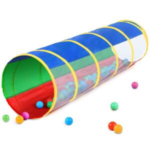 hoohtoot kids crawl through play tunnel, pop up baby play tunnel for toddlers, game toy play tent for girl or dog cat pet tunnel