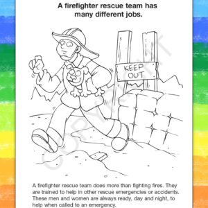 ZOCO - My Heroes - Police, Fire, EMTs - Kids Coloring Books (25 Bulk Pack, With Crayons) - Community Relations & Promotional Handout - Games, Puzzles, Activities