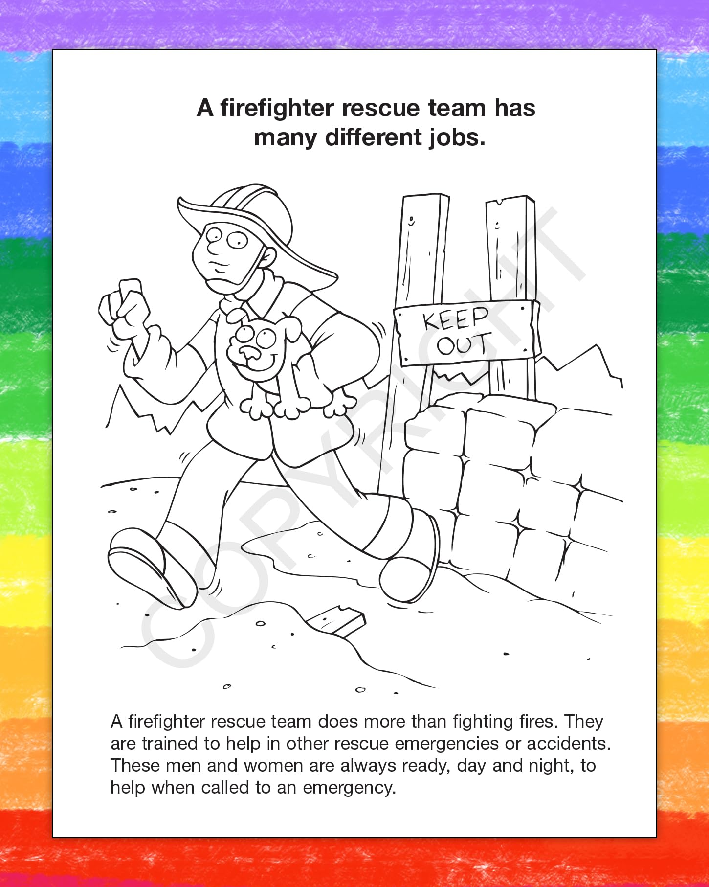 ZOCO - My Heroes - Police, Fire, EMTs - Kids Coloring Books (25 Bulk Pack, With Crayons) - Community Relations & Promotional Handout - Games, Puzzles, Activities