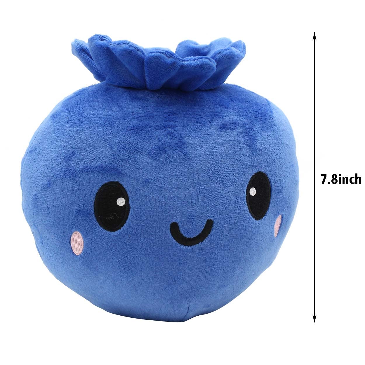 7.8inch Blueberry Plush Toy Soft Stuffed Berry Doll Smiling Fruit Plushies Kids Educational Toy