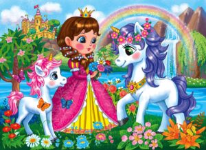 puzzles for kids ages 4-8 year old - princess & unicorns,100 piece jigsaw puzzle for toddler children learning educational puzzles toys