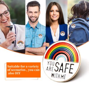 You are Safe with Me Pin, Pride Pins, Ally Pin, Enamel pins, lgbtq pins, Nurse Doctor Medical Students Pins, Rainbow Brooch Pins for Backpacks Clothing Hat Lanyard Scarf, Funny Badge Jewelry Gift