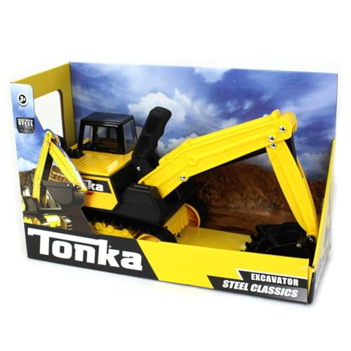 Tonka 6182 Mighty Excavator, Kids Construction Toys for Boys and Girls, Vehicle Toys for Creative Play Trucks for Children Aged 3 +, Yellow & Black