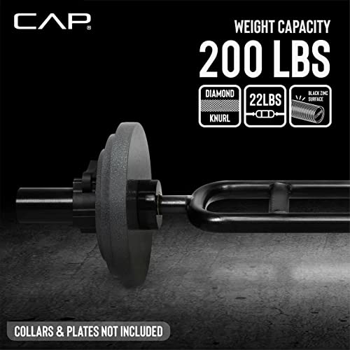 CAP Barbell 2' Solid Olympic Triceps Bar, No Collars, Black (New Version) (OBIS-34SB-3)