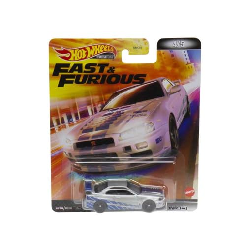 Hot Wheels Retro Entertainment Collection,Nissan Skyline R34, TV, & Video Games, Iconic Replicas for Play or Display, Gift for Collectors