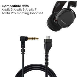 EARLA TEC Replacement Audio Cable Cord, Compatible for SteelSeries Arctis 3 /Arctis 5/ Arctis 7 /Arctis Pro Gaming Headphones (Audio Cable, Black)