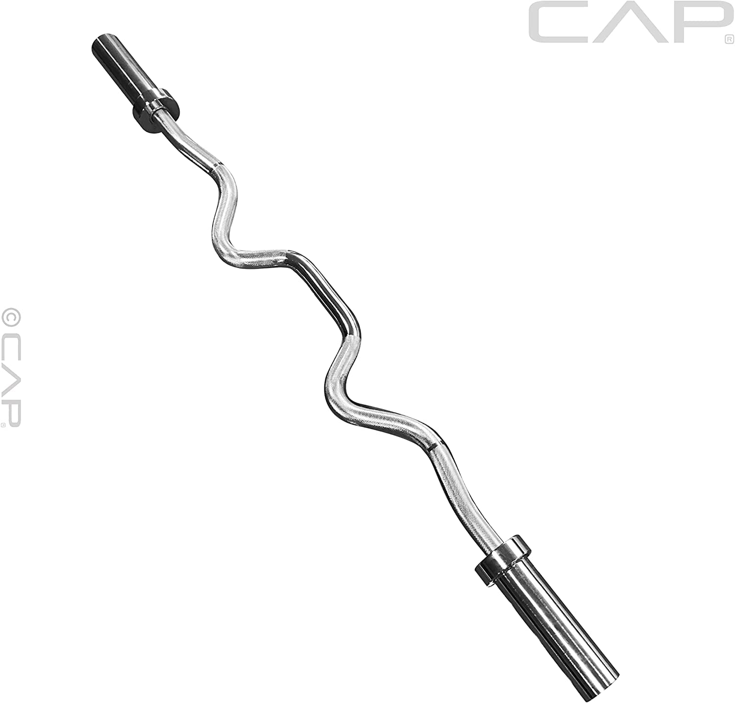 CAP Barbell Solid Olympic Super Curl Bar, Bronze Bushings, Chrome,48 inches (New Version) (OBIS-48-3)