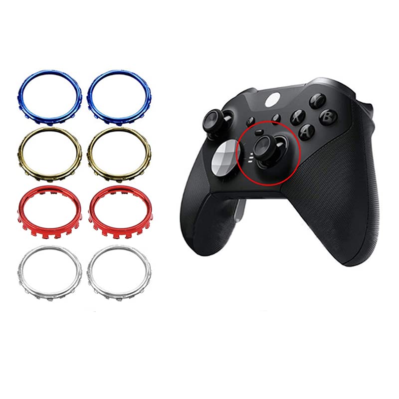 2 x Thumbstick Accent Rings Replacement Parts for Xbox ONE Elite Controller Replacement (Blue)