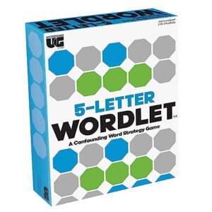 university games | 5 letter wordlet game for 2 to 4 players ages 8 and up