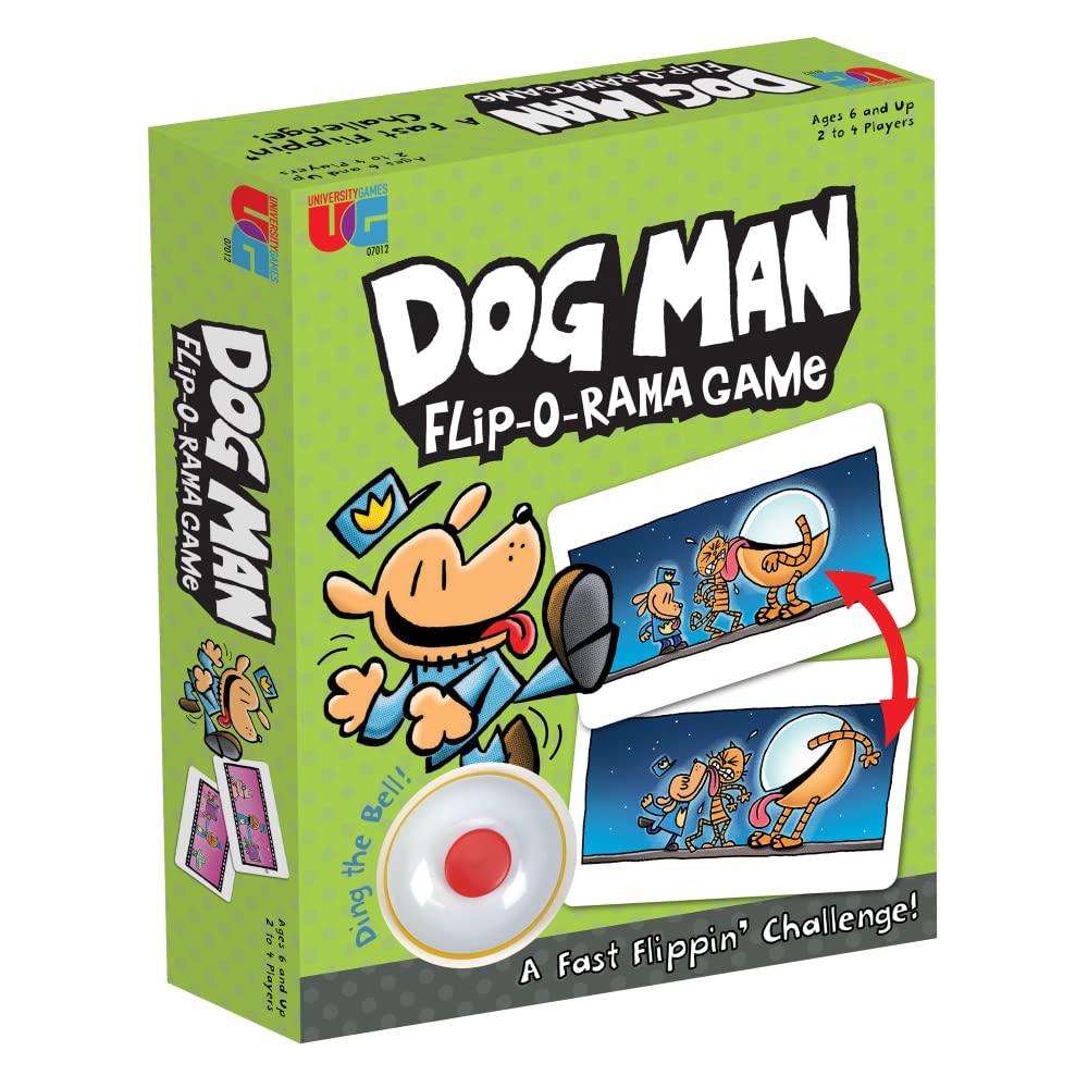 University Games, Dog Man Flip-o-Rama Card Matching Game, Based on The Dog Man Books Series, for 2 or More Players Ages 6 and Up