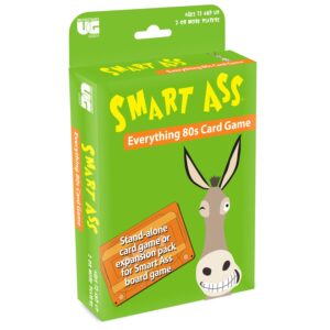 university games | smart ass '80s tuck box card game, perfect for game night on the go for 2 or more players ages 12 and up