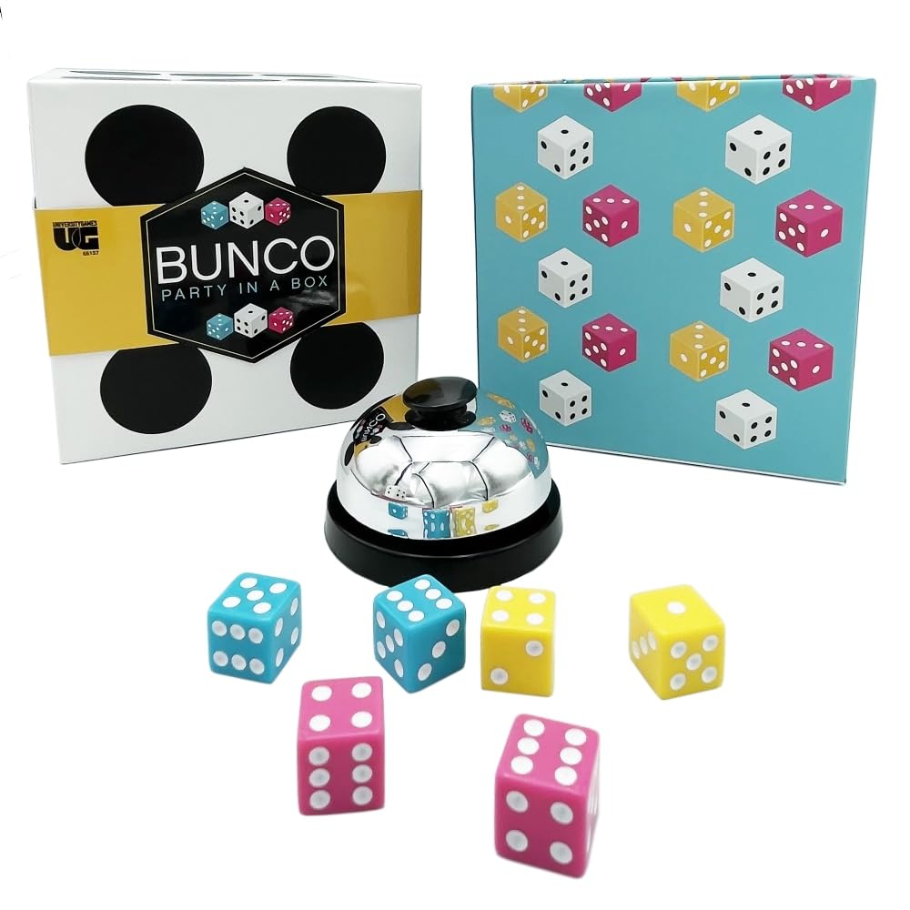 University Games | Bunco Party in a Box Game, for Ladies Night with The Girls, Complete with Fuzzy Die! for 2 to 12 Players Ages 8 and Up, White