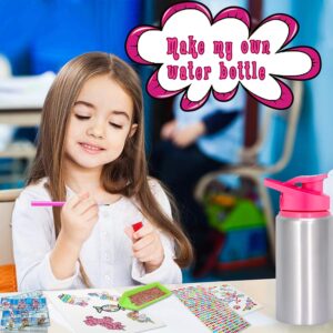 7July Decorate Your Own Water Bottle Kits for Girls Age 5-6-8-10,Unicorn Painting Crafts,Fun Arts and Crafts Gifts Toys for Girls Birthday Christmas