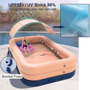 Inflatable Slide Pool Water Pool Slide Activity Center for Outdoor Swimming Pool Suitable for Over 3 Years Old,Blue-3M