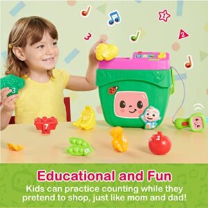 CCoComelon Veggie Fun Learning Basket, Pretend Play Food, Preschool Learning and Education, 10-pieces, Music and Sounds, Officially Licensed Kids Toys for Ages 18 Month by Just Play