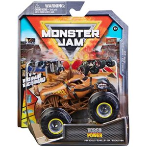 monster jam 2022 spin master 1:64 diecast truck with bonus accessory: crazy creatures horse power