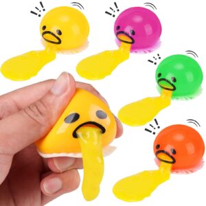 4-pack yellow round vomit sucking lazy egg yolk, vomit egg yolk, stress relief toys (8 packs of egg liquid)