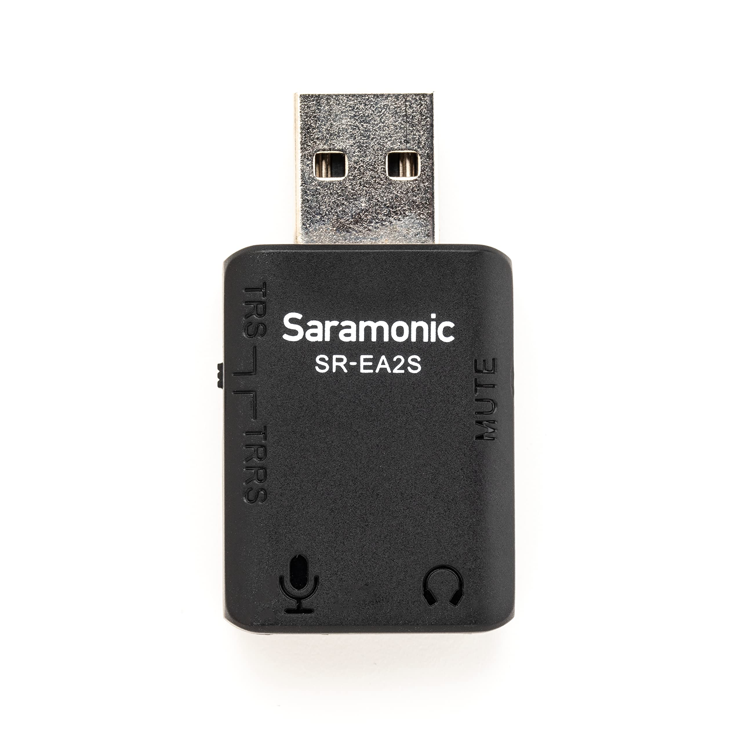 Saramonic USB Audio Interface with 3.5mm Microphone Input for TRS or TRRS Mics, 3.5mm Headphone Out and Mute Button for Computers and More (SR-EA2S)