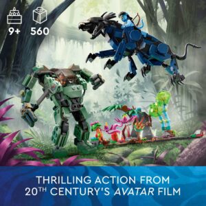 LEGO Avatar Neytiri & Thanator vs. AMP Suit Quaritch 75571 Buildable Action Toy with Animal Figure and Pandora Scene, Gift for Kids