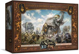 cmon a song of ice and fire tabletop miniatures game golden company elephants unit box - towering war beasts of westeros, strategy game for adults, ages 14+, 2+ players, 45-60 minute playtime, made