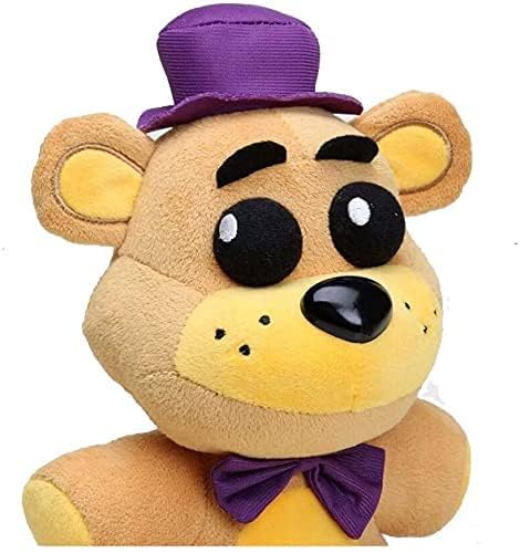 10in Purple Hat Golden Freddy Plushie - Soft Stuffed Bear Fazbear Freddie Toy