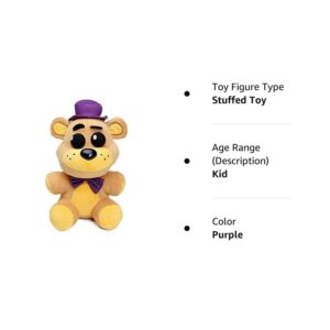 10in Purple Hat Golden Freddy Plushie - Soft Stuffed Bear Fazbear Freddie Toy