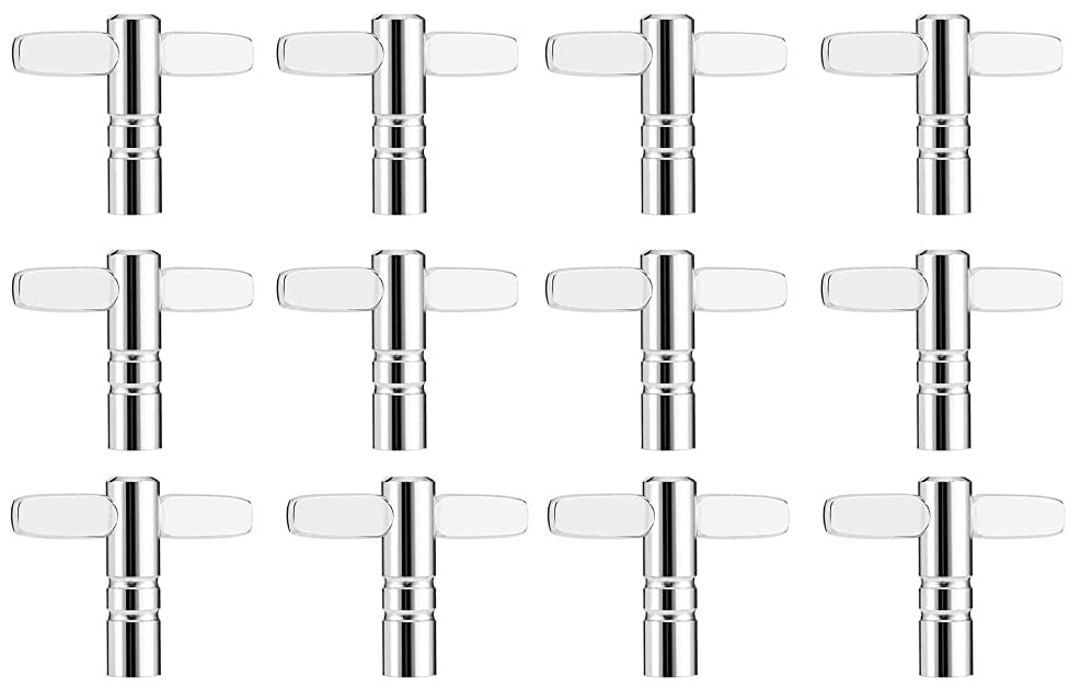 Set of 12 Silverline T-Type Drum Keys - Standard Universal Steel Drum Head Tuning Key Set