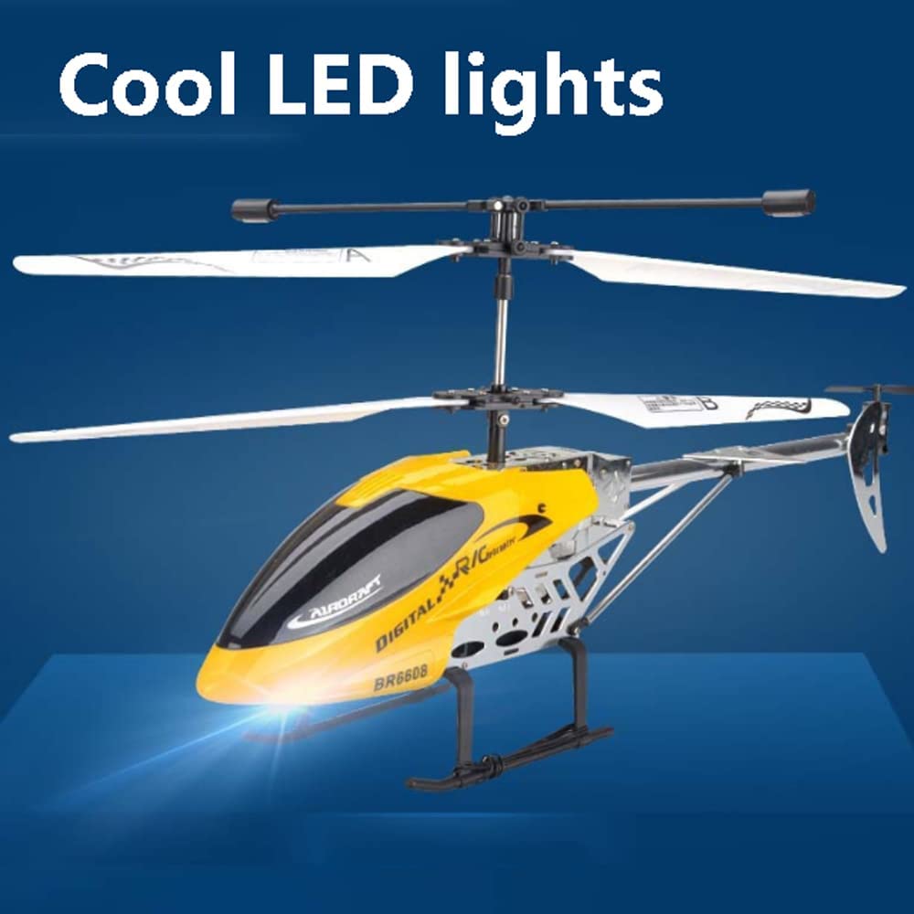 QAQQVQ RC Helicopter, Remote Control Helicopter with Gyro and LED Light 3 Channel Alloy Helicopter Remote Control for Kids for Beginners Boys Kids Teens and Toddler Birthday Gift