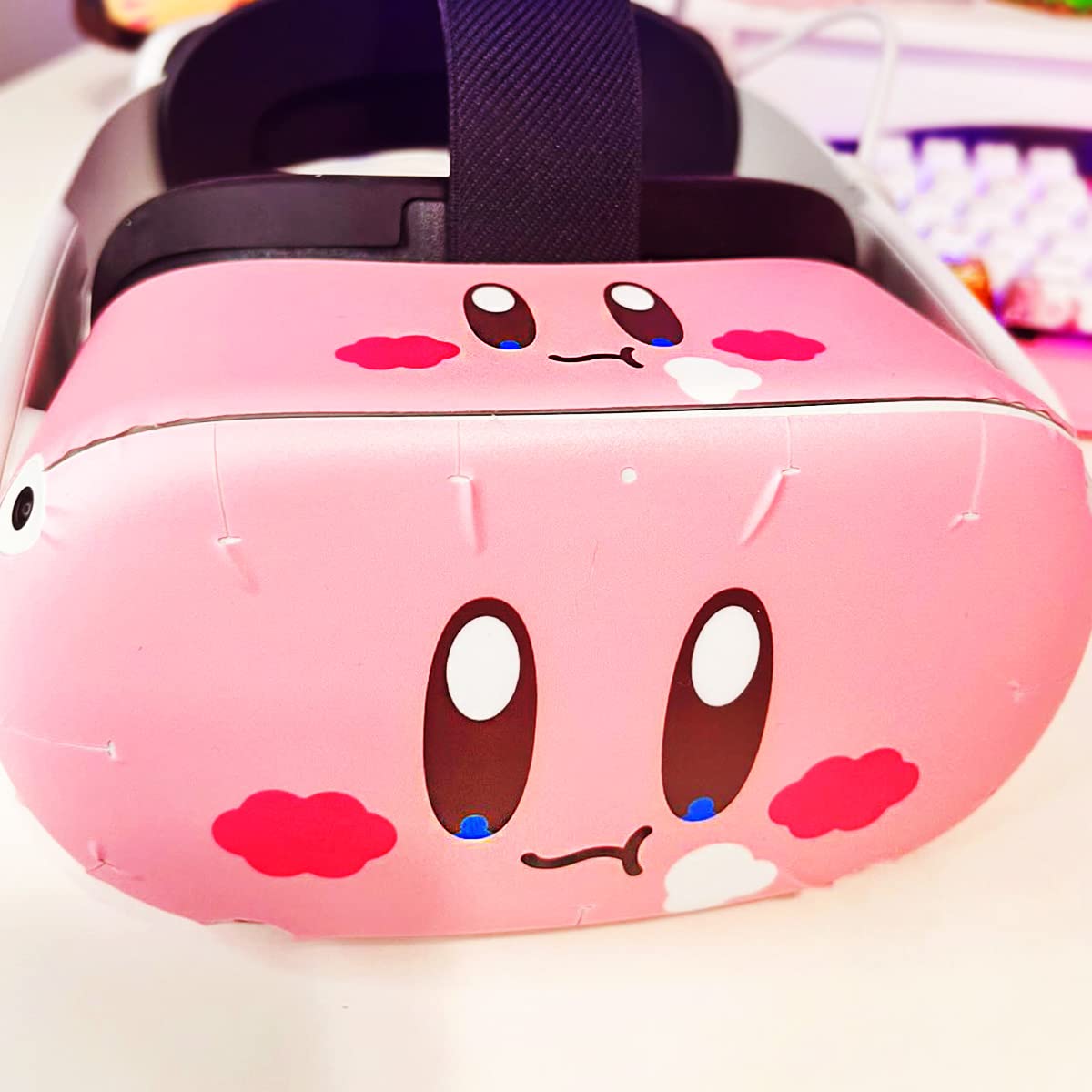 BelugaDesign Pink Puff Ball Skin for Oculus Quest 2 | Cute Anime Kawaii Forgotten Land Star Allies | Vinyl Sticker Cover for Girls Boys Kids (Oculus Quest 2, Pink)