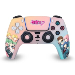 head case designs officially licensed hatsune miku high school graphics matte vinyl faceplate sticker gaming skin decal cover compatible with sony playstation 5 ps5 dualsense controller