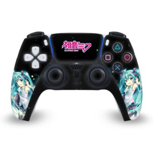 head case designs officially licensed hatsune miku night sky graphics vinyl faceplate sticker gaming skin decal cover compatible with sony playstation 5 ps5 dualsense controller