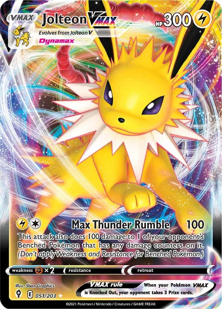 Jolteon VMAX - 051/203 - Ultra Rare - Sword & Shield - Evolving Skies