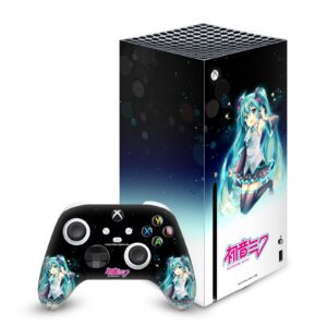 head case designs officially licensed hatsune miku night sky graphics vinyl sticker gaming skin decal cover compatible with xbox series x console and controller bundle