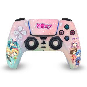 head case designs officially licensed hatsune miku characters graphics vinyl faceplate sticker gaming skin decal cover compatible with sony playstation 5 ps5 dualsense controller