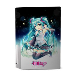 Head Case Designs Officially Licensed Hatsune Miku Night Sky Graphics Vinyl Faceplate Sticker Gaming Skin Decal Cover Compatible With Sony PlayStation 5 PS5 Disc Edition Console & DualSense Controller