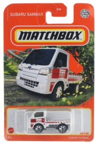 matchbox 2022 - subaru sambar - white / red - 43/100